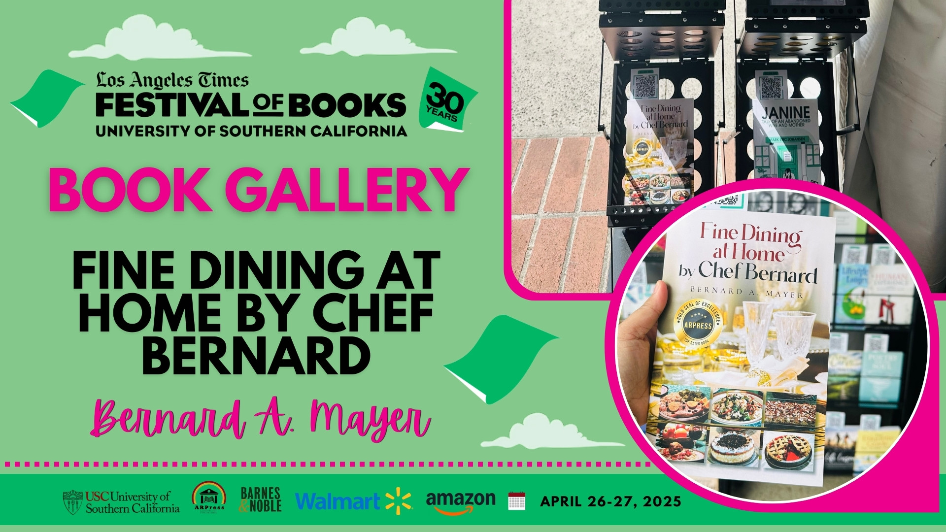 “Fine Dining at Home by Chef Bernard” by Bernard Mayer is displayed at ...